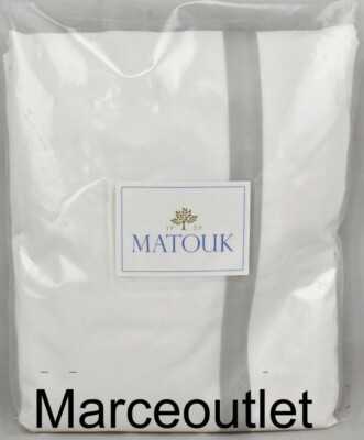 Matouk Lowell 600 Thread Count Percale FULL / QUEEN Flat Sheet White ...