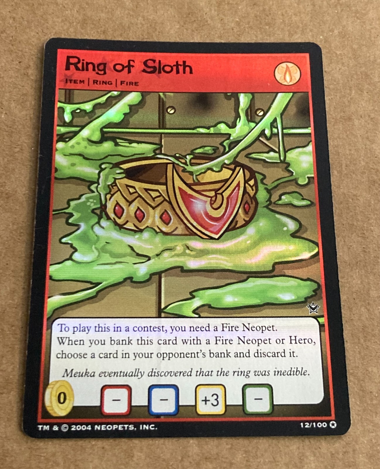 2006 Neopets ⭐ RING OF SLOTH Holo Foil 12/100 ⭐ Return of Dr Sloth TCG ...