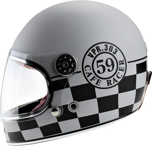 Viper f656 Retro Vintage Fiberglas Integralhelm Motorrad Helm mit ...