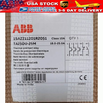 brand new sealed ABB Thermal Overload Relay 18-25A TA25DU-25M Fast ...