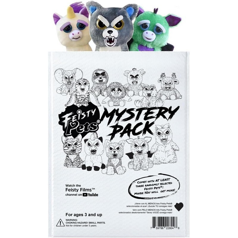 Feisty Pets Mystery Pack ™️- 3 or More Randomly Selected 8.5" Plush Toy ...