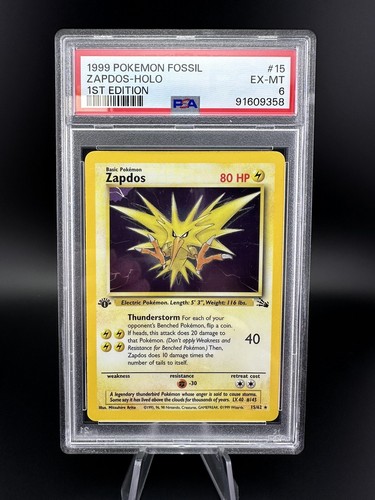 1999 Pokémon Fossil Zapdos First Edition PSA 6 | eBay