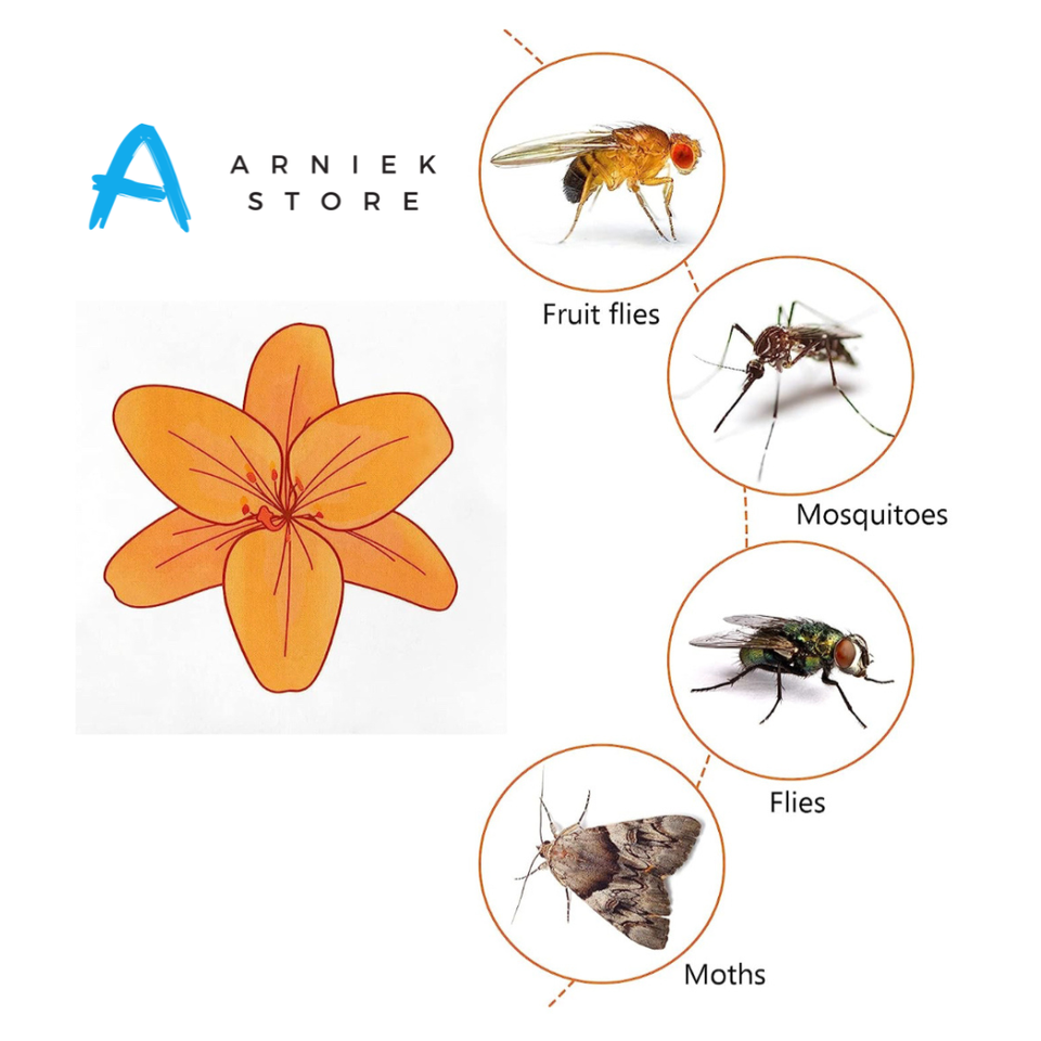 Flower Fly Trap Stickers Window Bug Catcher Insect Killer Sticky Paper ...