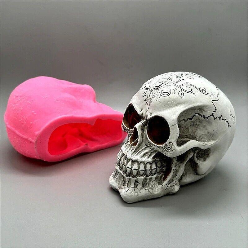 Patterned Skull Silicone Mold Resin Gypsum Epoxy Embossed Realistic ...