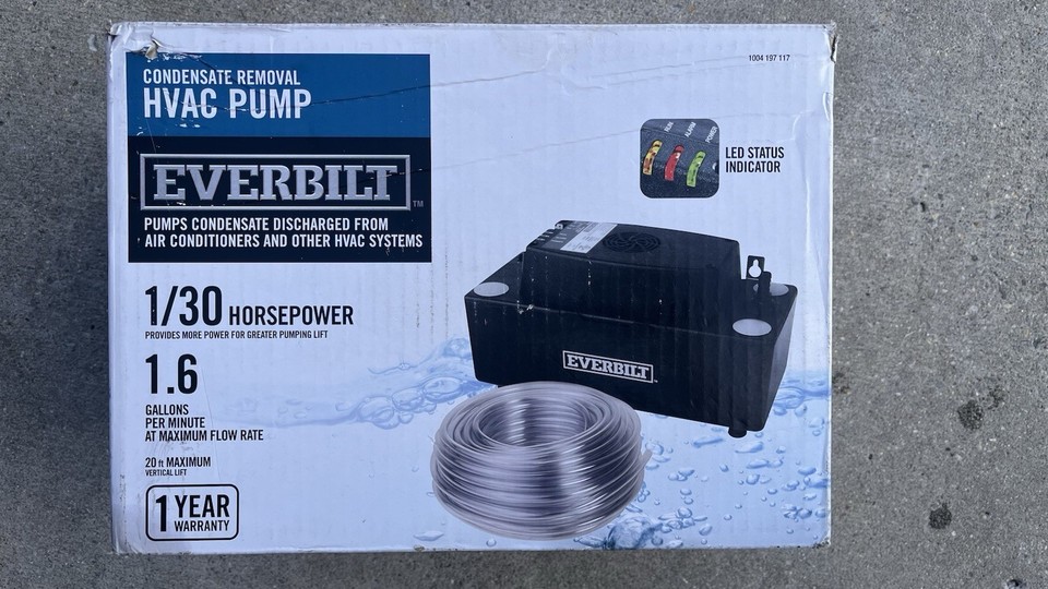 Everbilt 120-Volt Condensate Pump w/ Hose (EB-PUMP-T) | eBay