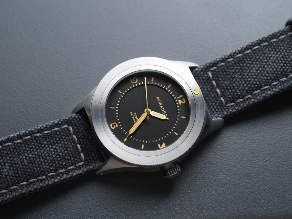 24 mm Distressed Black handmade canvas watch strap | Ready-to-Go | US ...