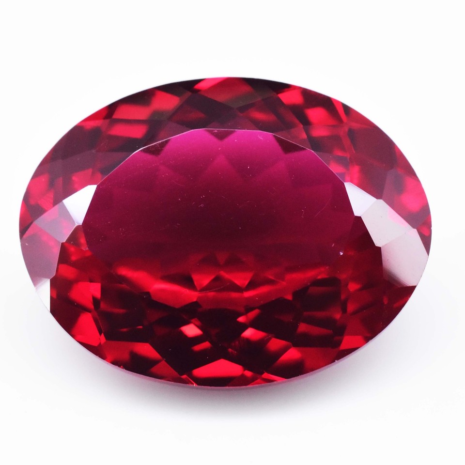 Certified 30.45 Ct Natural Red Ruby Oval Cut Loose Gemstone Rare ...
