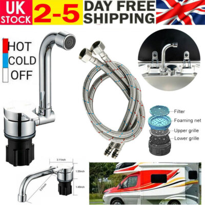 Fold Down Caravan Motorhome Hot and Cold Mixer Water Tap Faucet 360 ...
