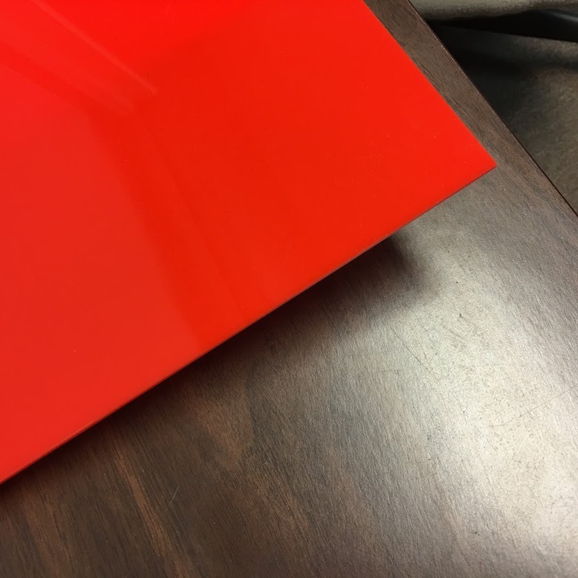 Candy Orange Red Translucent Acrylic Plexiglass sheet 1/8" x 12" x 12 ...