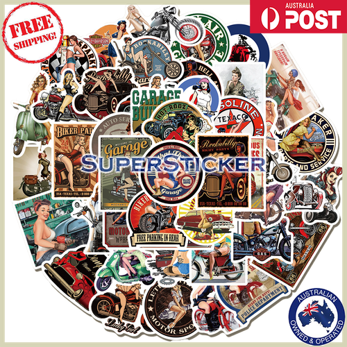 50pcs Motor Pin-up Girls 1 Poster Sexy Retro Stickers Vinyl Skateboard ...