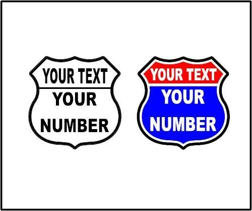 Custom Route Interstate Aluminum Metal Sign OR Sticker Decal Your ...