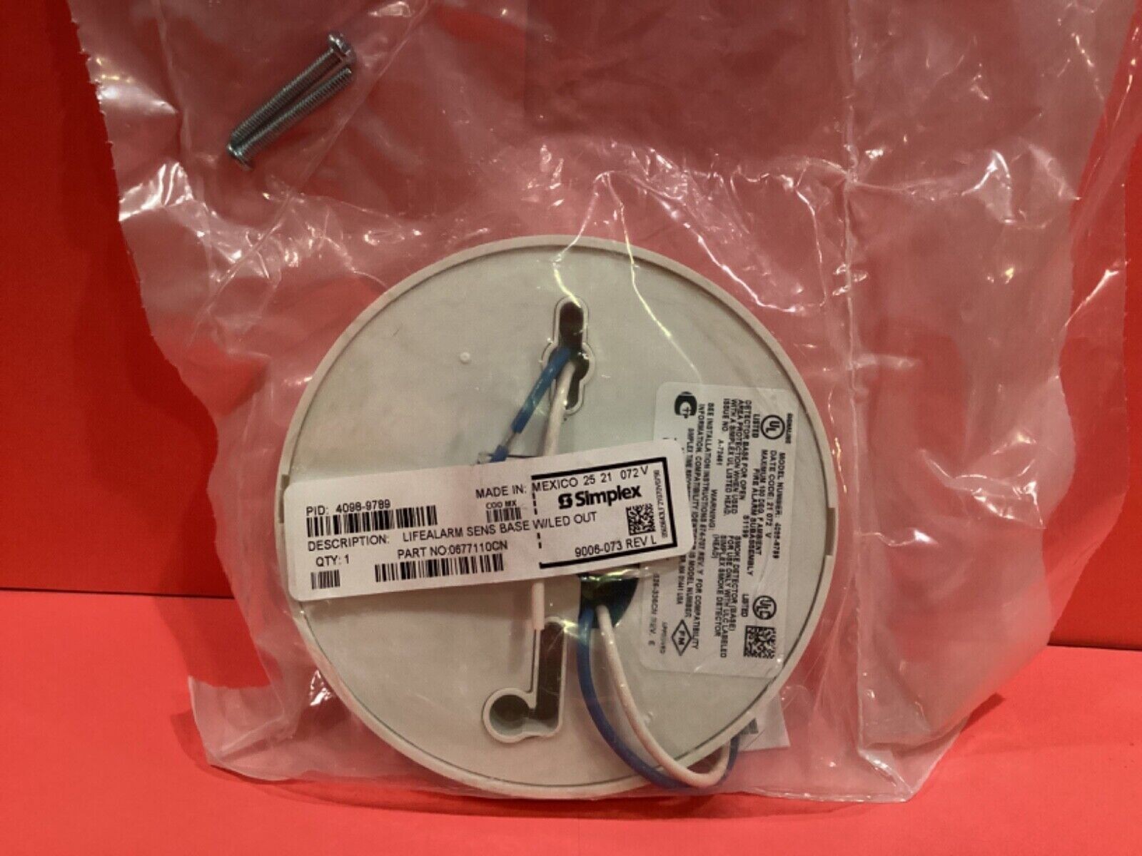 Simplex+4098-9789+Life+Alarm+Sensor+Base for sale online | eBay