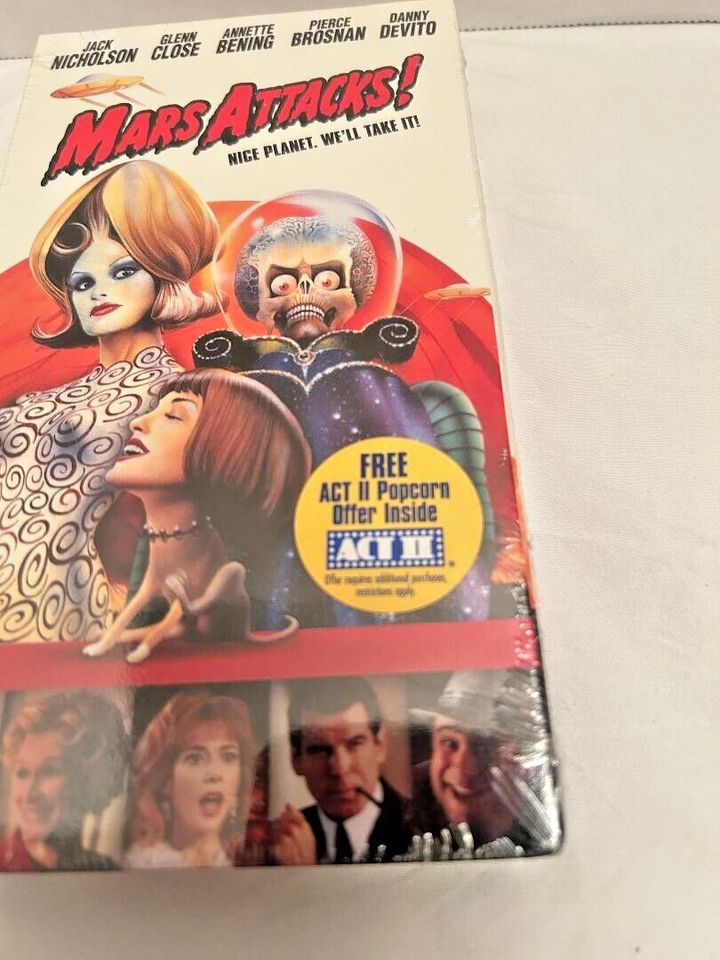 Mars Attacks VHS Original 1997 Warner Home Video Watermark New Sealed ...