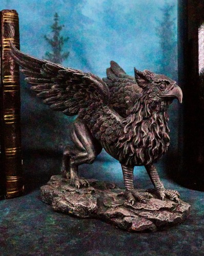 Gothic Stoic Royal Winged Griffin Gargoyle Statue 5.5" Long Gryphon ...