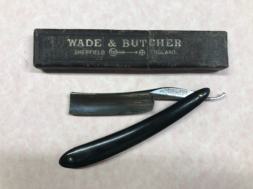 *WADE & BUTCHER* Razor, ~13/16" Blade, Sheffield with Original Box ...