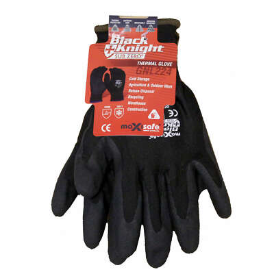 Black Knight Sub Zero Thermal Gloves X-Large Pair Safety Acrylic Wool ...