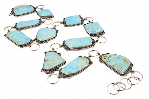 Native American Helen Harrison Sterling Silver Turquoise Concho Belt | eBay