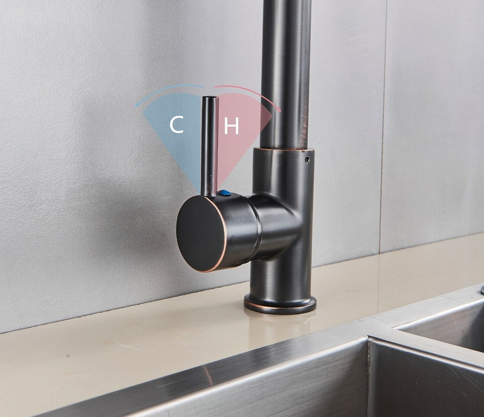 Spring Kitchen Sink Faucet Pull Down Sprayer Swivel Single Handle Hole ...