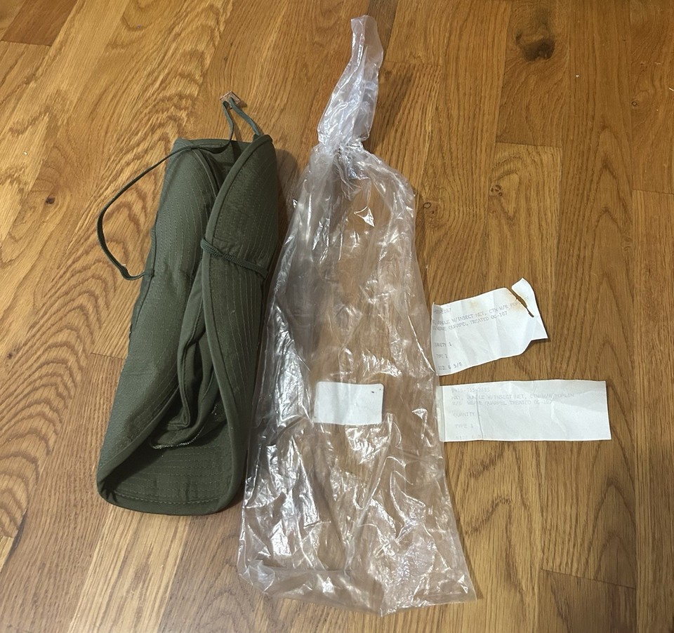 1969 Unissued OD Green Vietnam USGI Jungle Boonie Hat With Insect ...