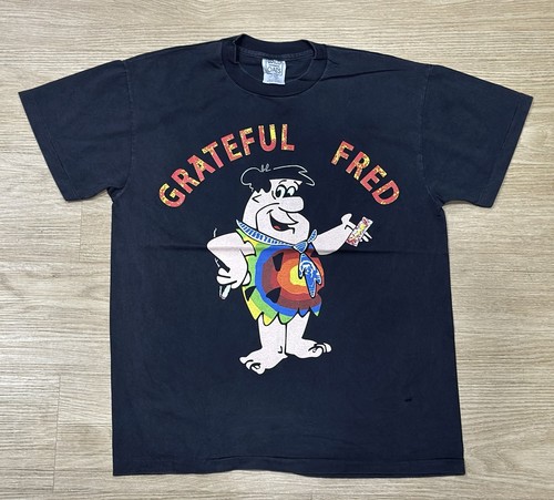 GRATEFUL FRED vintage 1990s t shirt 420 GRATEFUL DEAD FLINTSTONES REMIX ...