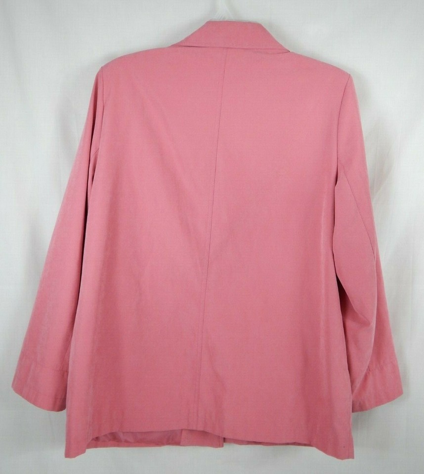 EWM Pure Classics Pink Mid Length Button Jacket Padded Shoulders UK Sz ...