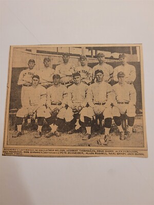 Yankees 1919 Herb Thormahlen Luke Nelson Bob Shawkey Lefty O'Doul Nela ...