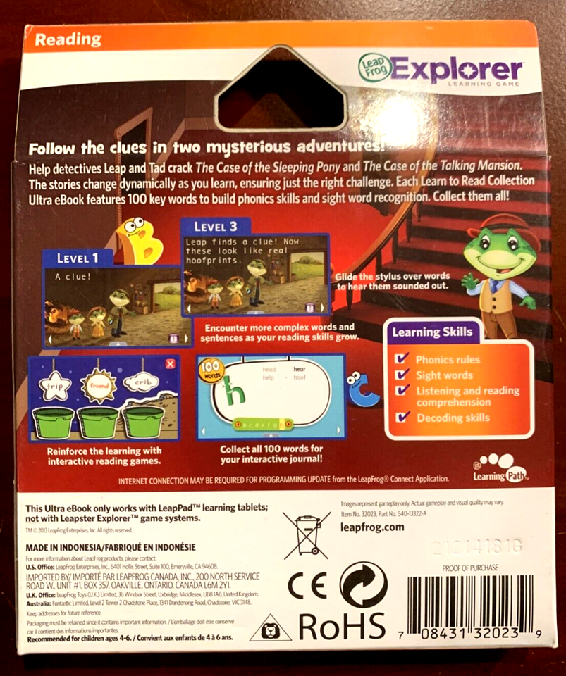 LeapFrog LeapPad Explorer: Learn to Read - Mysteries, eBook, Leap Pad 1 ...
