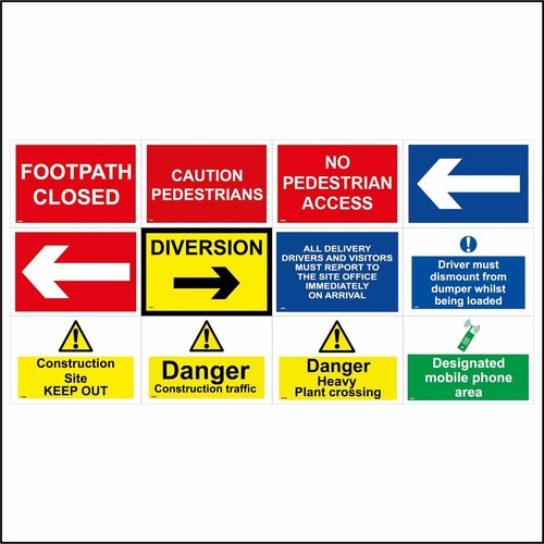 Footpath Pedestrian Signs Diversion Construction Arrow Route Direction ...