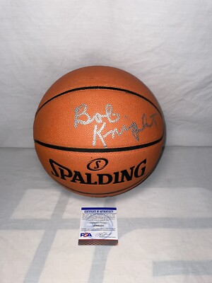 BOB KNIGHT SIGNED AUTOGRAPH FULL SIZE NBA BASKETBALL PSA COA OLYMPICS ...