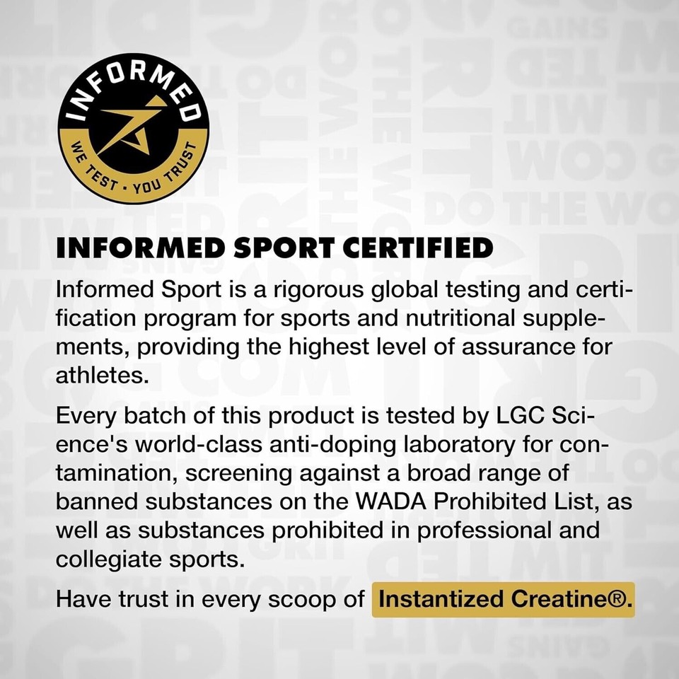 Instantized Creatine Monohydrate Gains Bulk Creatine for Strength 100 ...