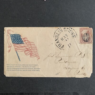 4/315 US Stamp 1860's Civil War Patriotic Poem Cover Flag & Poem Nice ...