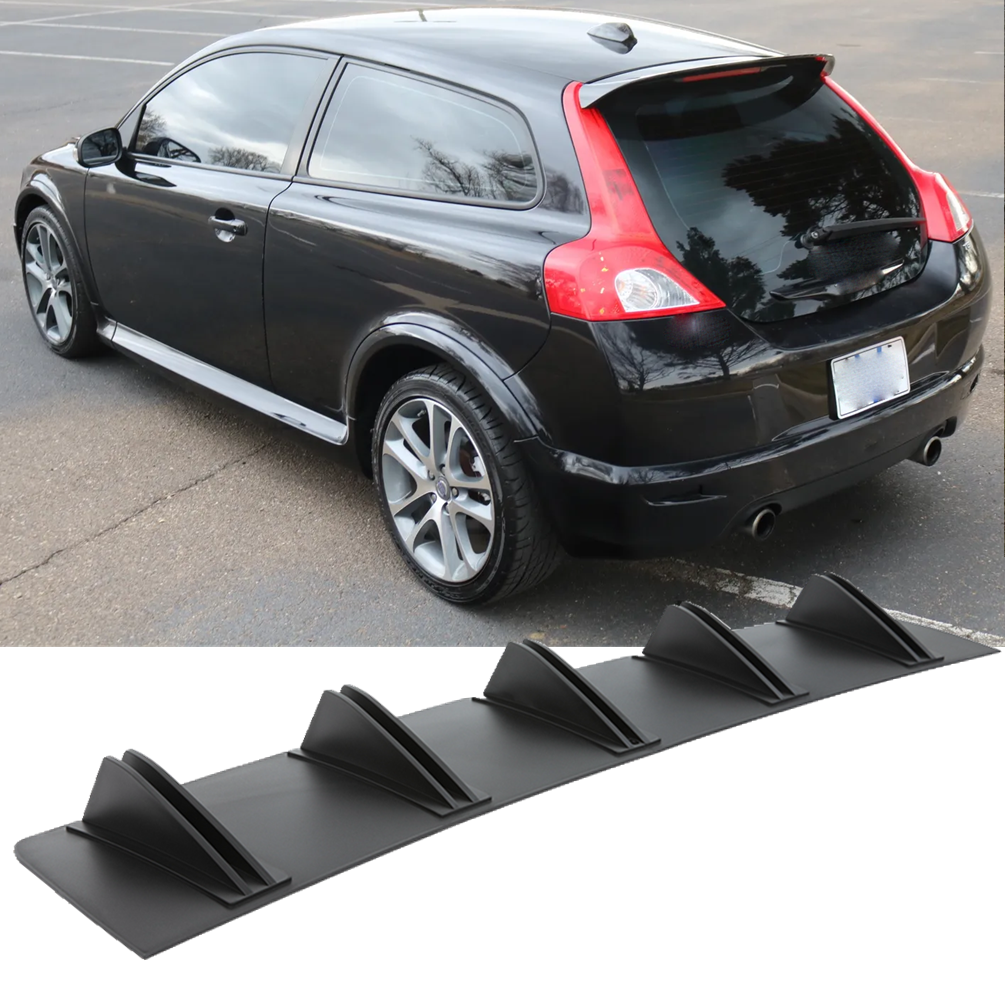 For Volvo 60S 90S C30 Rear Lower Diffuser Bumper Lip Splitter 5-Fins ...