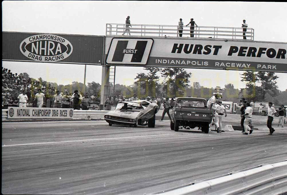 Wrecked Funny Car @ Indianapolis Raceway Park - Vtg NHRA Drag Race ...