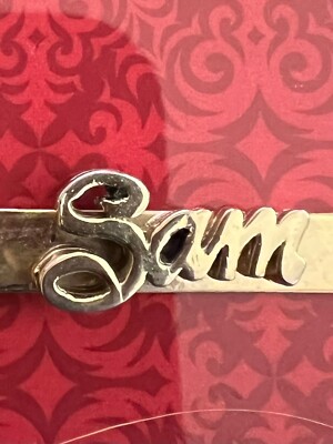 Vintage SAM Monogram Initials Name Goldtone Tie Bar Clip | eBay
