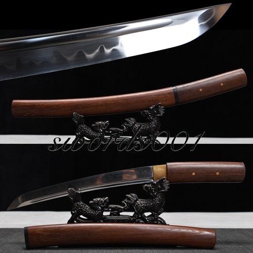 Handmade Sharp Tanto Japanese Samurai Sword T10 Steel Clay Tempered ...