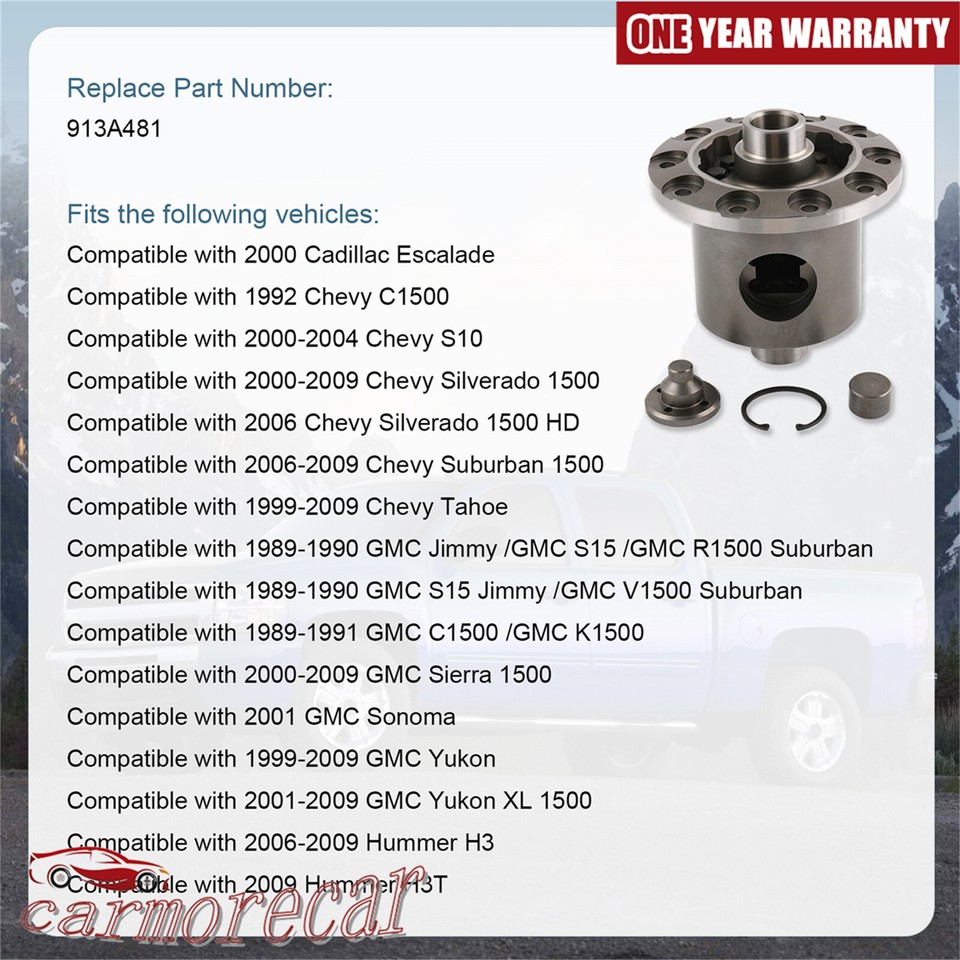 913A481 Rear Gear Differential Assembly for GM Chevy C1500 Silverado ...