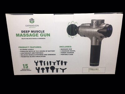 Expansion Wellness Massage Gun Deep Muscle Cordless 20 Speed 15 Massage Heads | eBay
