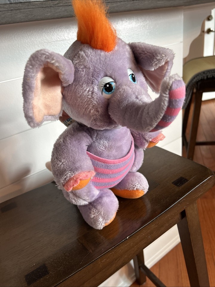 Vintage Disney Plush Wuzzles Eleroo Elephant Purple Hasbro Softies 12 ...
