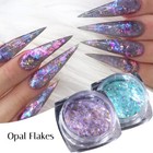Nail Flakes Opal Nails Powder Holographic Glitter Iridescent Sequins ...
