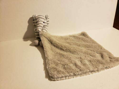 Kellytoy Gray White Striped Elephant Security Baby Blanket Lovey Plush ...