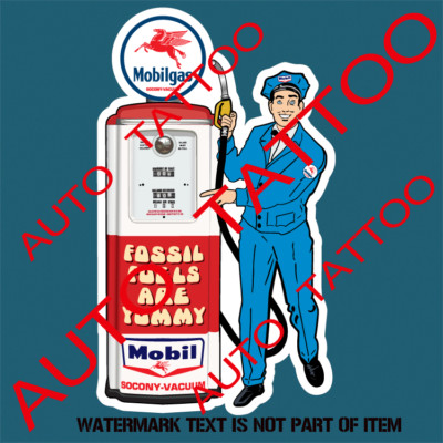 VINTAGE MOBIL AUSTRALIA GAS PUMP Decal Sticker Vintage Petrol Americana ...