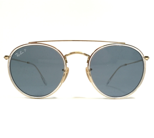 Ray-Ban Sunglasses RB3647-N 001/02 Gold Double Bridge Frames with Blue ...
