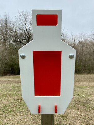 RINGER 12"x24" 3/8" AR500 STEEL REACTIVE SHOOTING TARGET A&B/C ZONE w ...