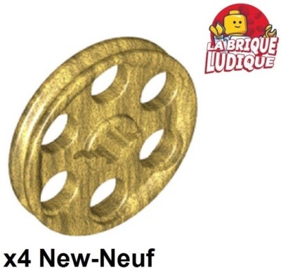 Lego technic 4x roue Wedge Belt Wheel Pulley poulie or doré/pearl gold ...