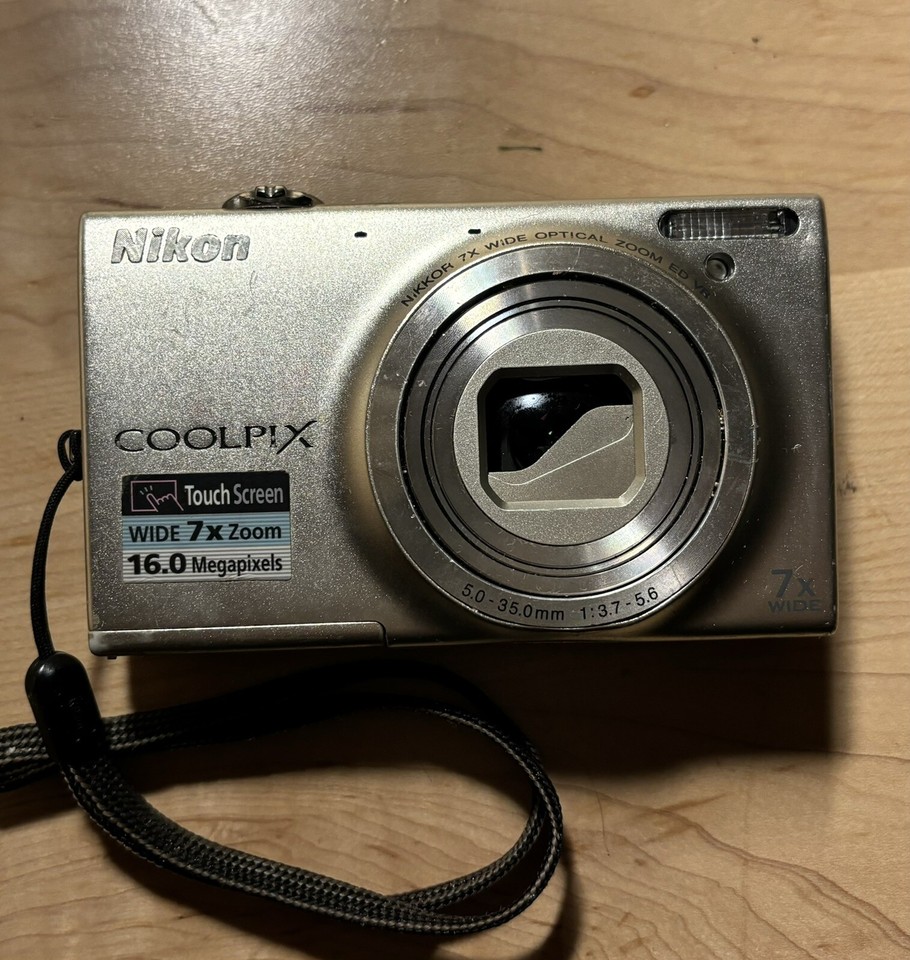 Nikon Coolpix S6100 Silver 16MP 7X Wide Digital Camera Touch Screen | eBay