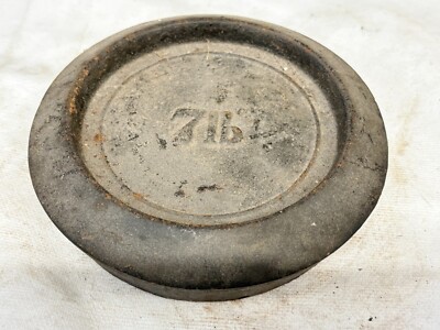 VINTAGE 7LB CAST IRON SCALE WEIGHT INDUSTRIAL ANTIQUE PIECE | eBay UK