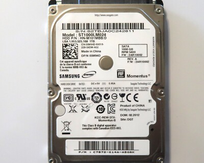 Samsung ST1000LM024 HN-M101MBB/D REVA 2AR10002 (S2T) C7872-G14A 2.5 ...
