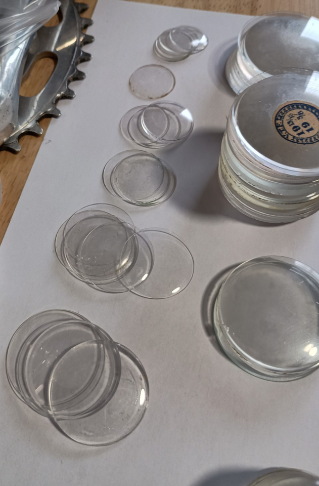 LARGE LOT ANTIQUE GLASS Pocket Watch Crystals - MIXED SIZES ~ 110 ...
