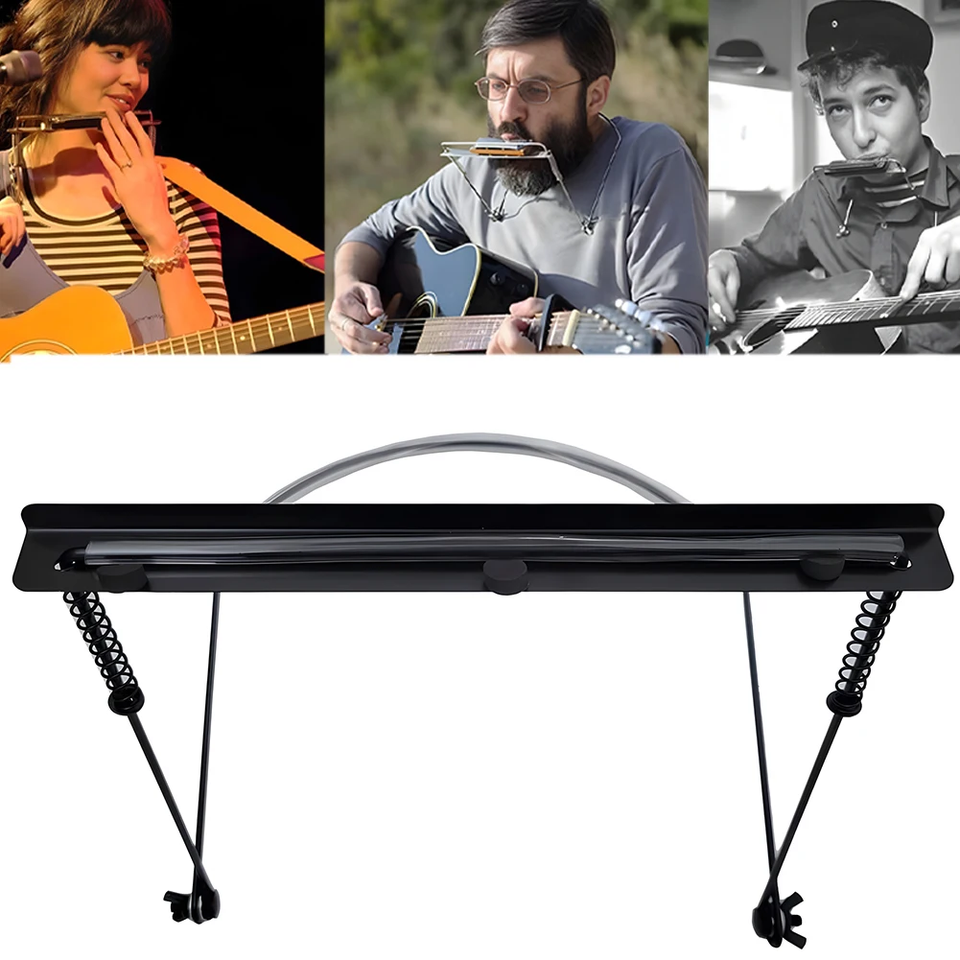 24 Holes Harmonica Neck Holder Adjustable Harmonica Harp Rack Mouth ...