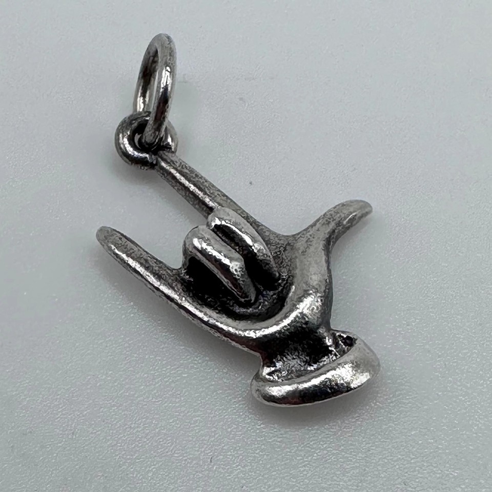 RETIRED James Avery Sterling Silver Charm Pendant Sign Language Hand I ...